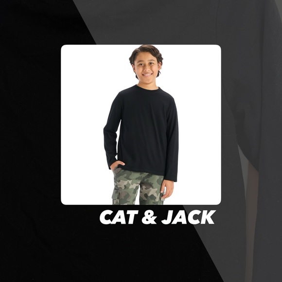 Cat & Jack | Shirts & Tops | Euc Cat Jack Black Long Sleeve Tee Shirt ...